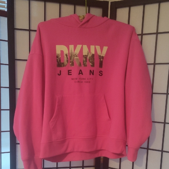 DKNYC | Sweaters | Dkny Pink Hoodie New York City Jeans New York City Circa 989 23 Ptp Euc Comfy ...